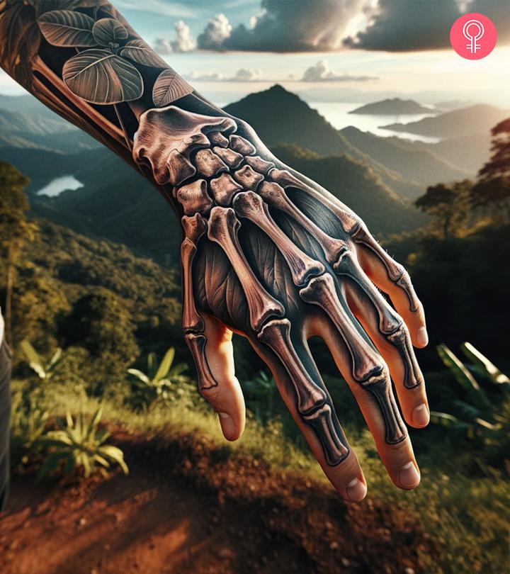 16 Fascinating Skeleton Hand Tattoo Designs For Your Skin