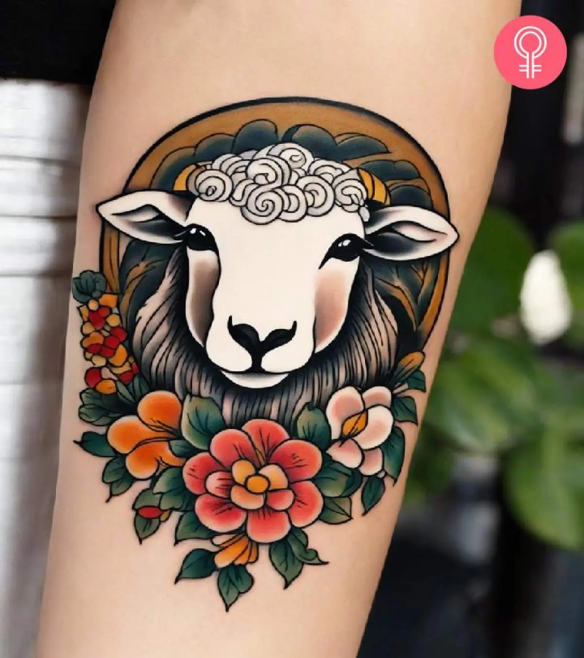 Traditional Sheep Tattoo