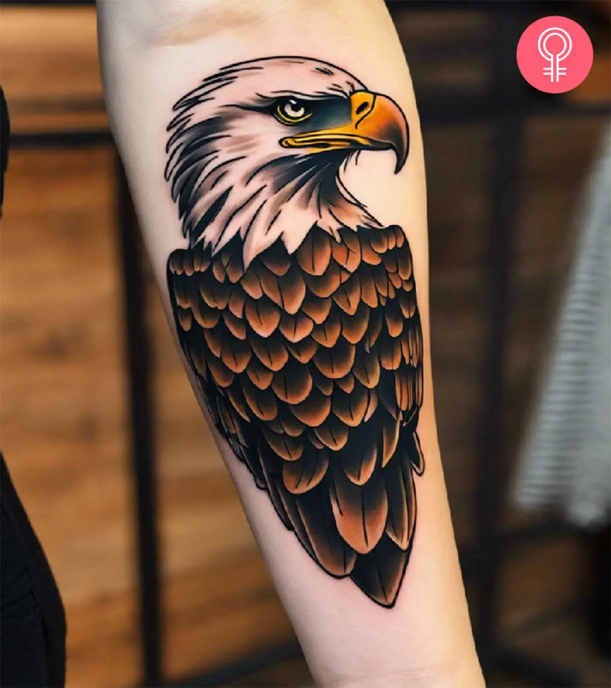 Bald eagle neck tattoo photos - Wisconsintattoocompany.com